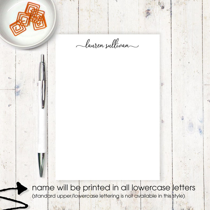 Personalized Notepad DELIGHTFUL SCRIPT Feminine Stationery - Etsy