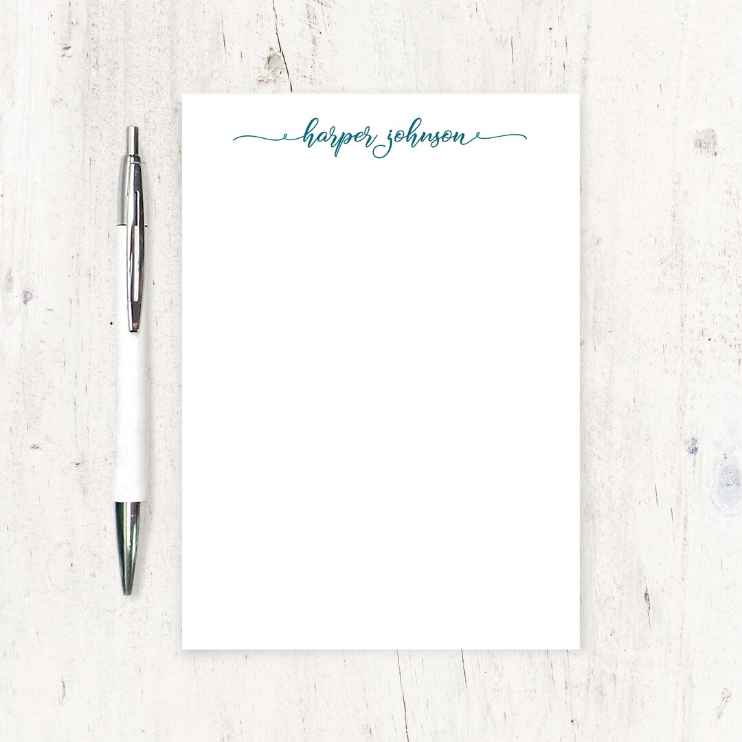Personalized Notepad - SASSY SCRIPT - Customized Girl Stationery Cute ...