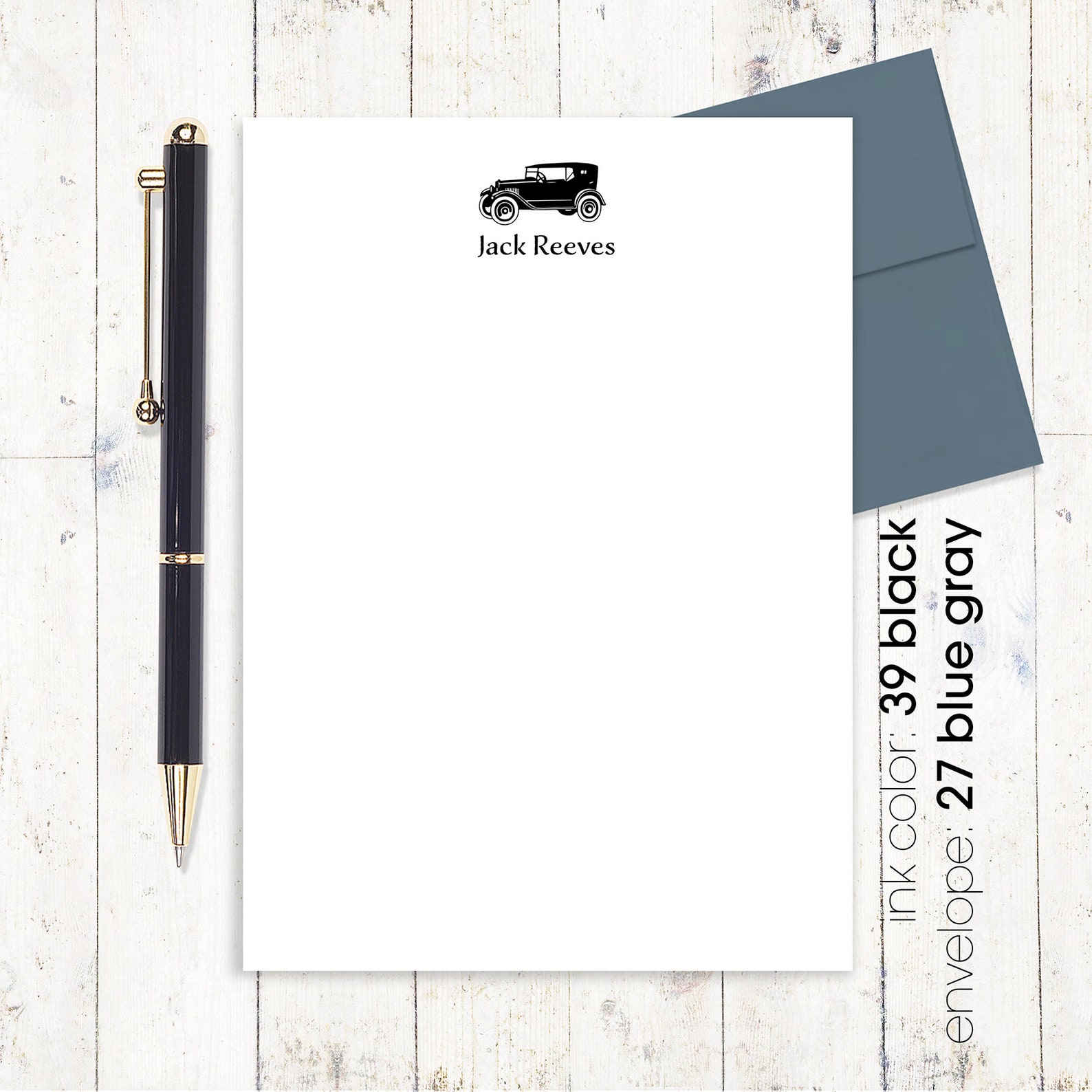 Personalized Notepad VINTAGE CAR AUTOMOBILE Stationery | Etsy