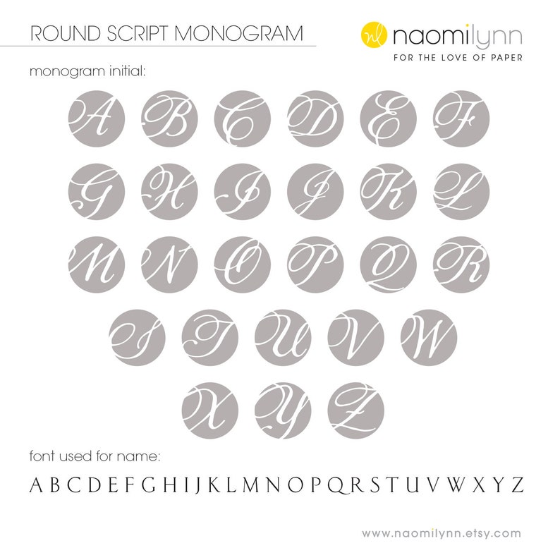 Personalized notePAD ROUND SCRIPT MONOGRAM stationery | Etsy