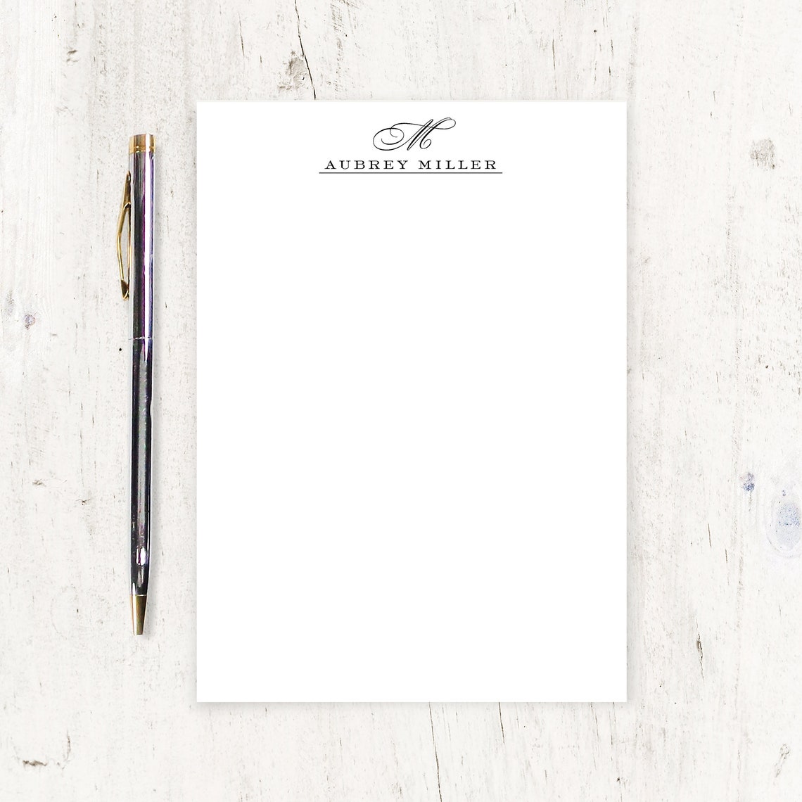 Personalized Notepad - CLASSIC MONOGRAM - Stationery - Stationary ...