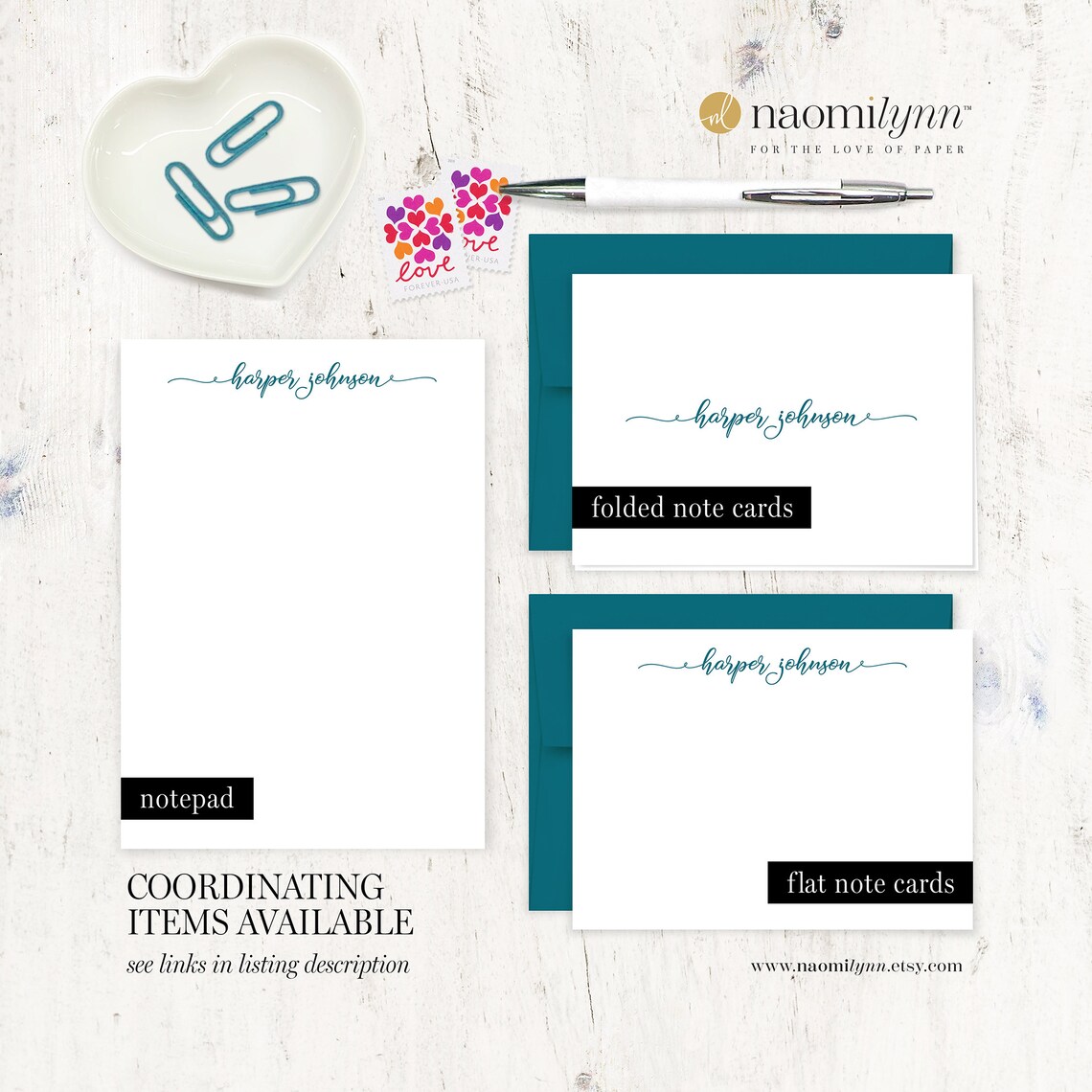 Personalized Notepad - SASSY SCRIPT - Customized Girl Stationery Cute ...