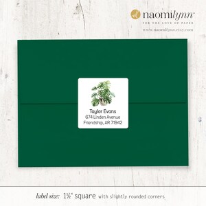 Personalized Return Address LABEL - Watercolor MONSTERA Houseplant in ...