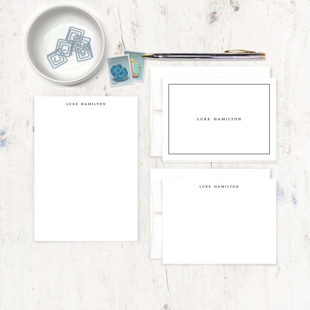 Complete Personalized Stationery Set - PERFECTLY SIMPLE on WHITE ...