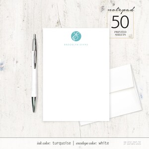 Personalized Notepad - ROUND SCRIPT MONOGRAM - Monogrammed Stationery ...