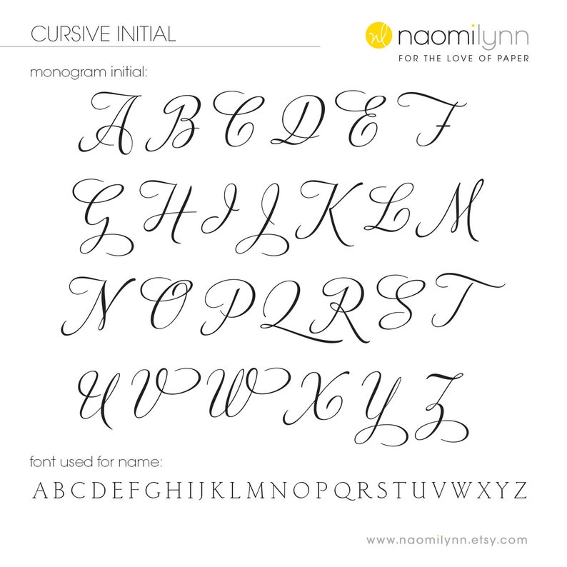 Personalized Stationery Set CURSIVE INITIAL MONOGRAM - Etsy