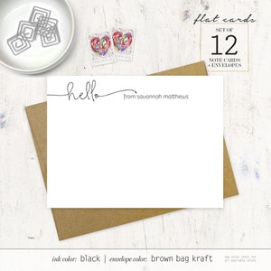 Personalized Note Card Set - HANDWRITING HELLO - Fun Note Cards ...