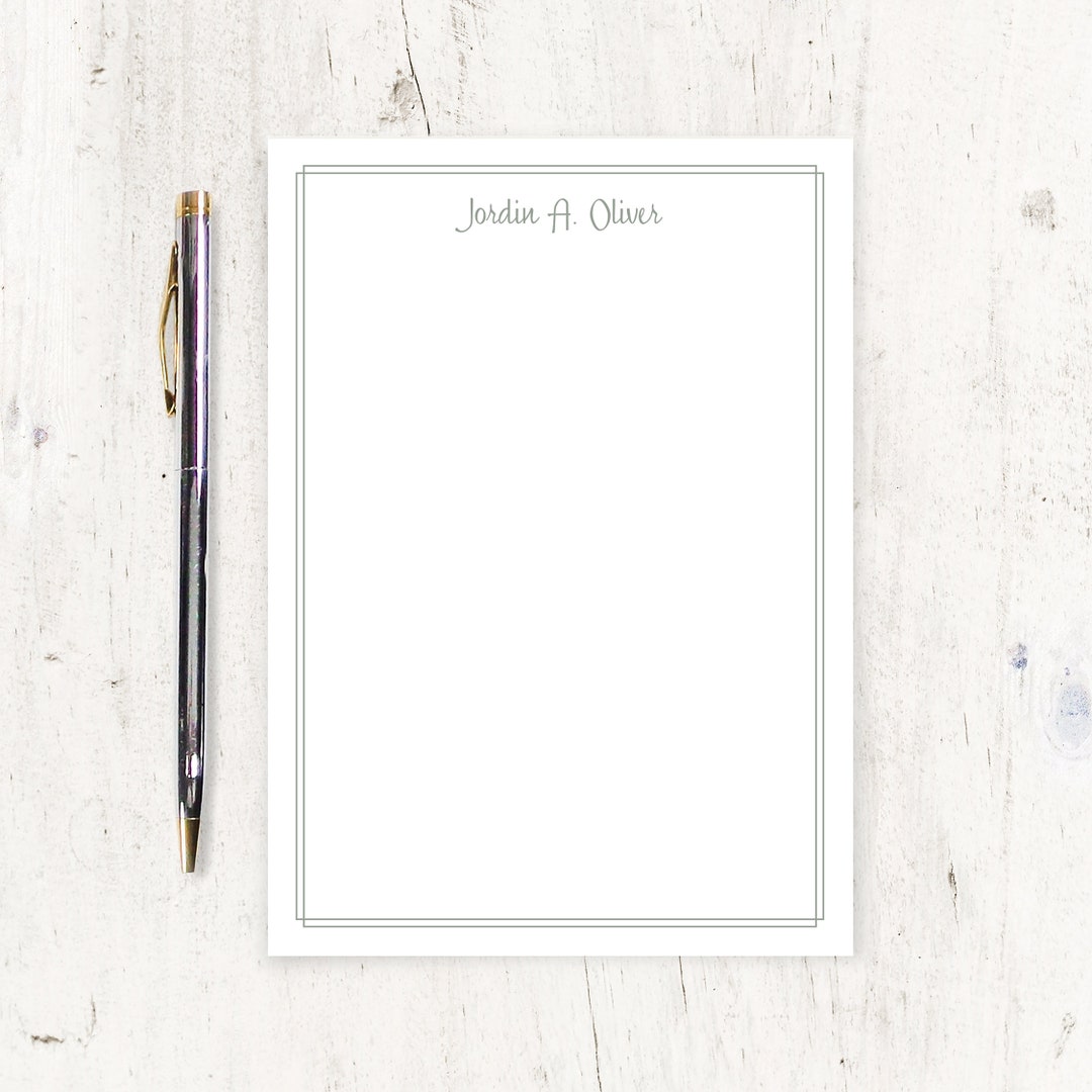 Personalized Notepad - DOUBLE BORDER SCRIPT - Classy Feminine ...