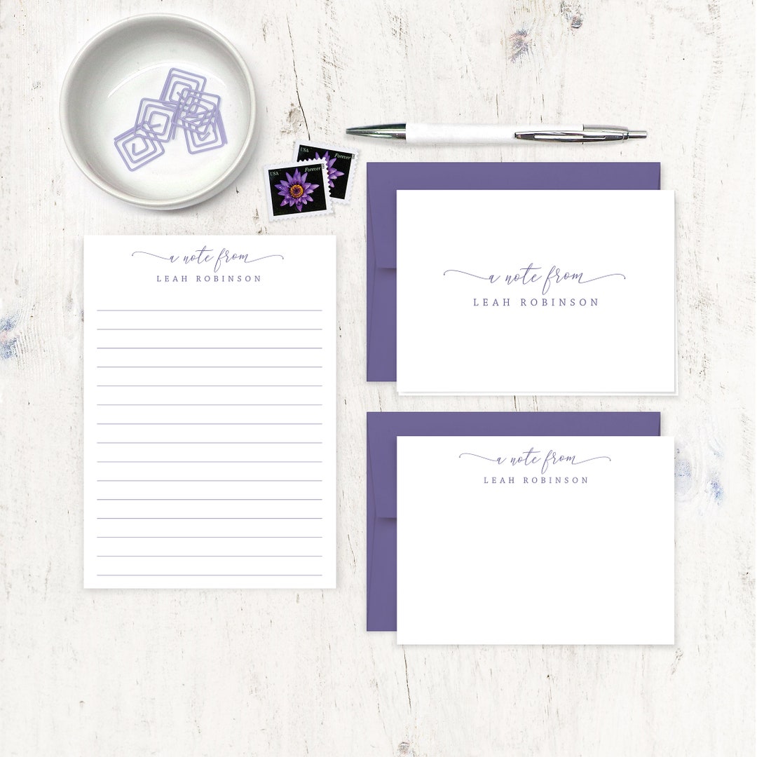 Complete Personalized Stationery Set - CLASSY a NOTE FROM ...
