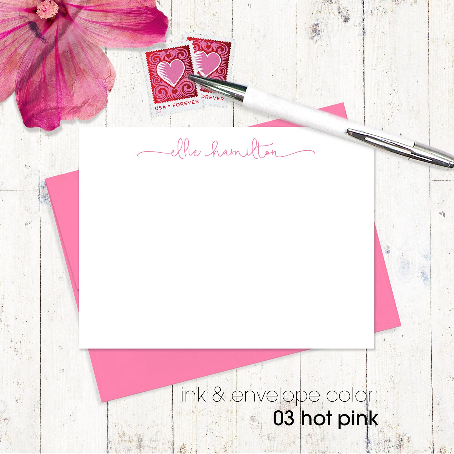 Personalized Note Card Set PERFECTLY CHARMING Feminine | Etsy