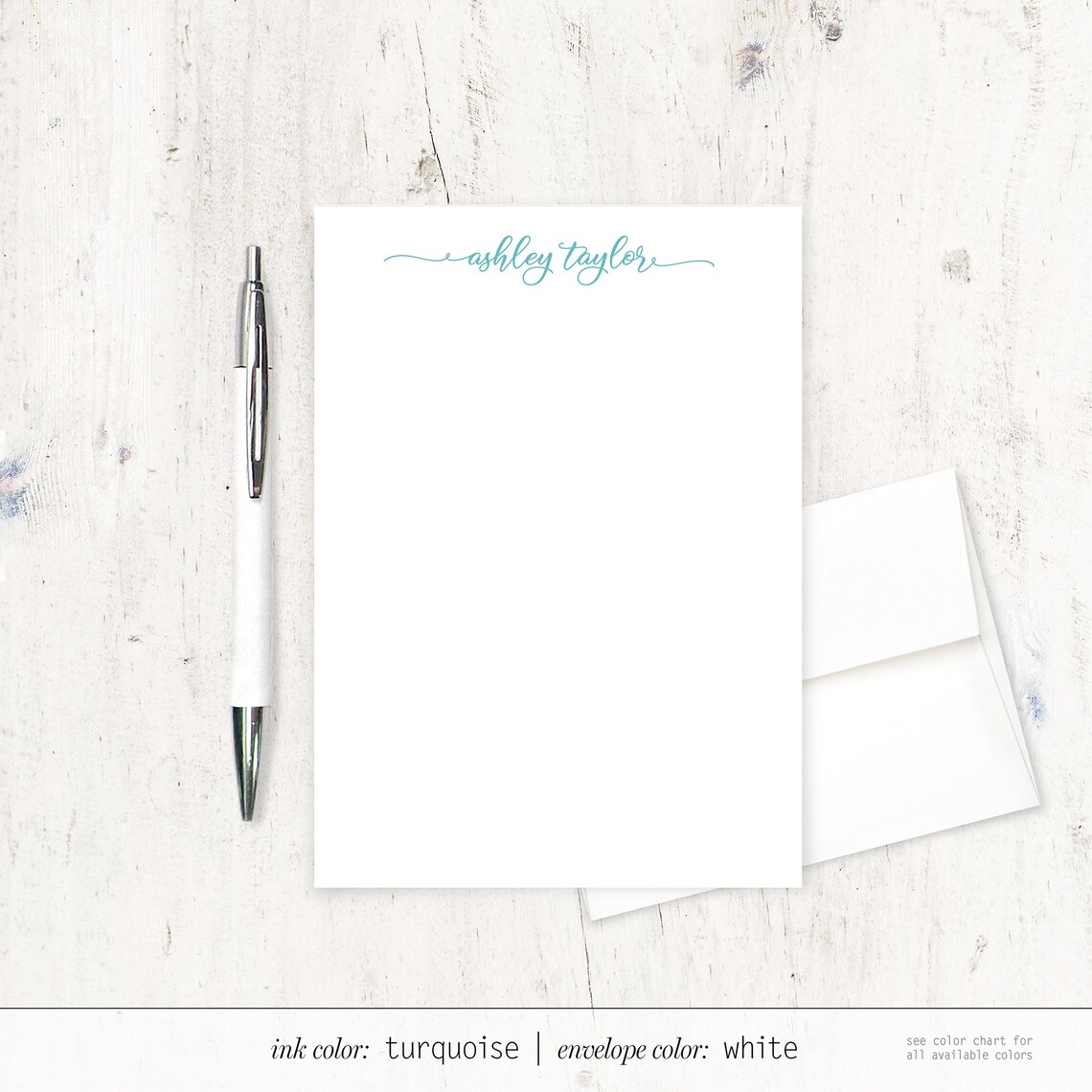 Personalized Notepad - SASSY SCRIPT - Customized Girl Stationery Cute ...