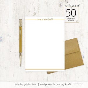 Personalized Notepad - DOUBLE LINES - Stationery - Stationary - Letter ...