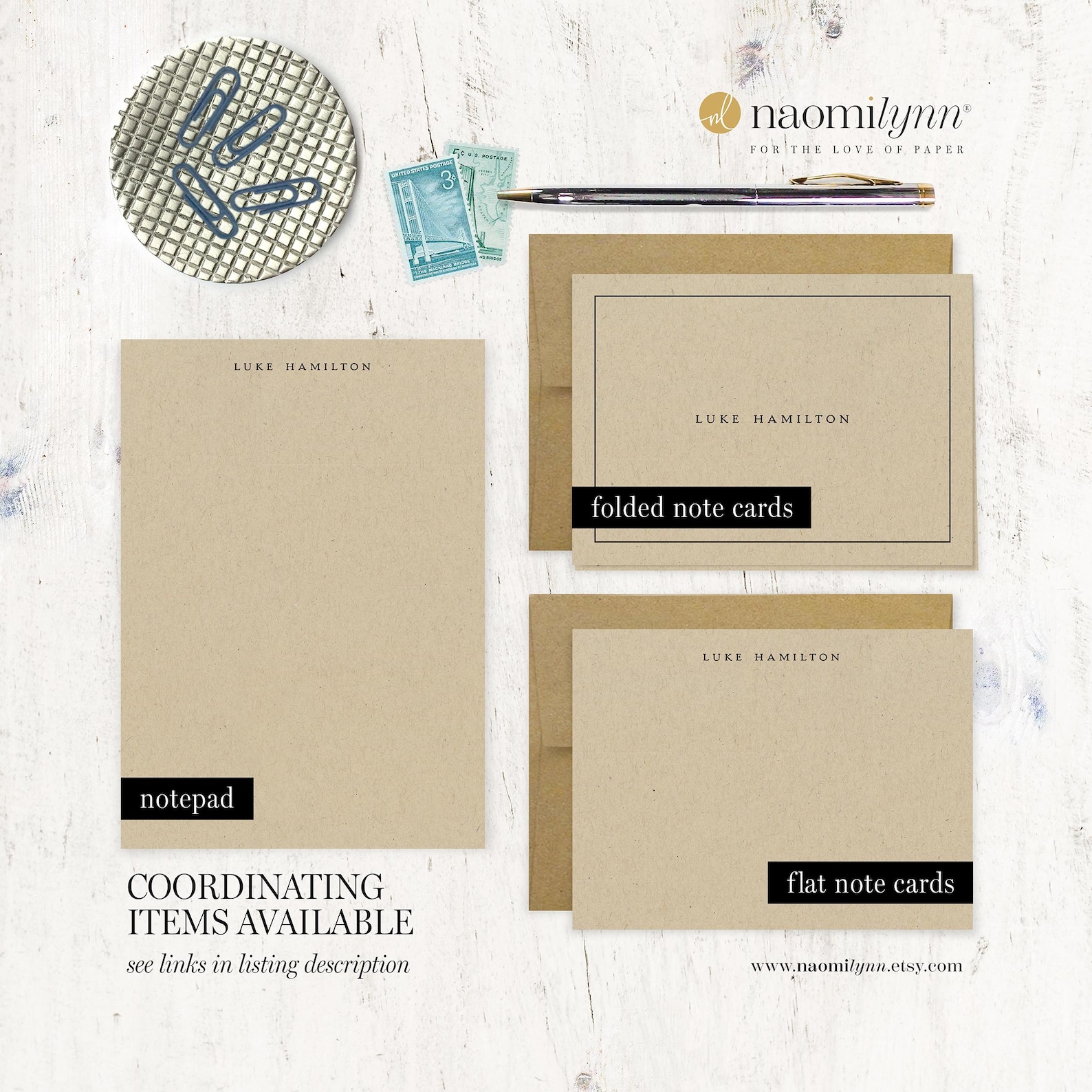 Personalized Notepad - PERFECTLY SIMPLE on KRAFT - Modern Stationery ...