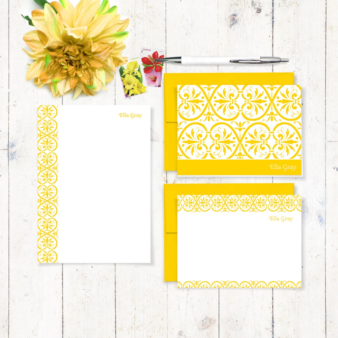 Complete Personalized Stationery Set ELEGANT ELLA - Etsy