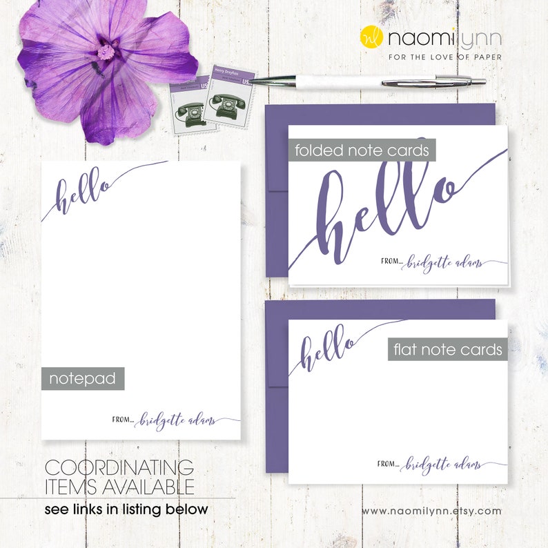 Personalized Notepad CALLIGRAPHY HELLO Stationery - Etsy