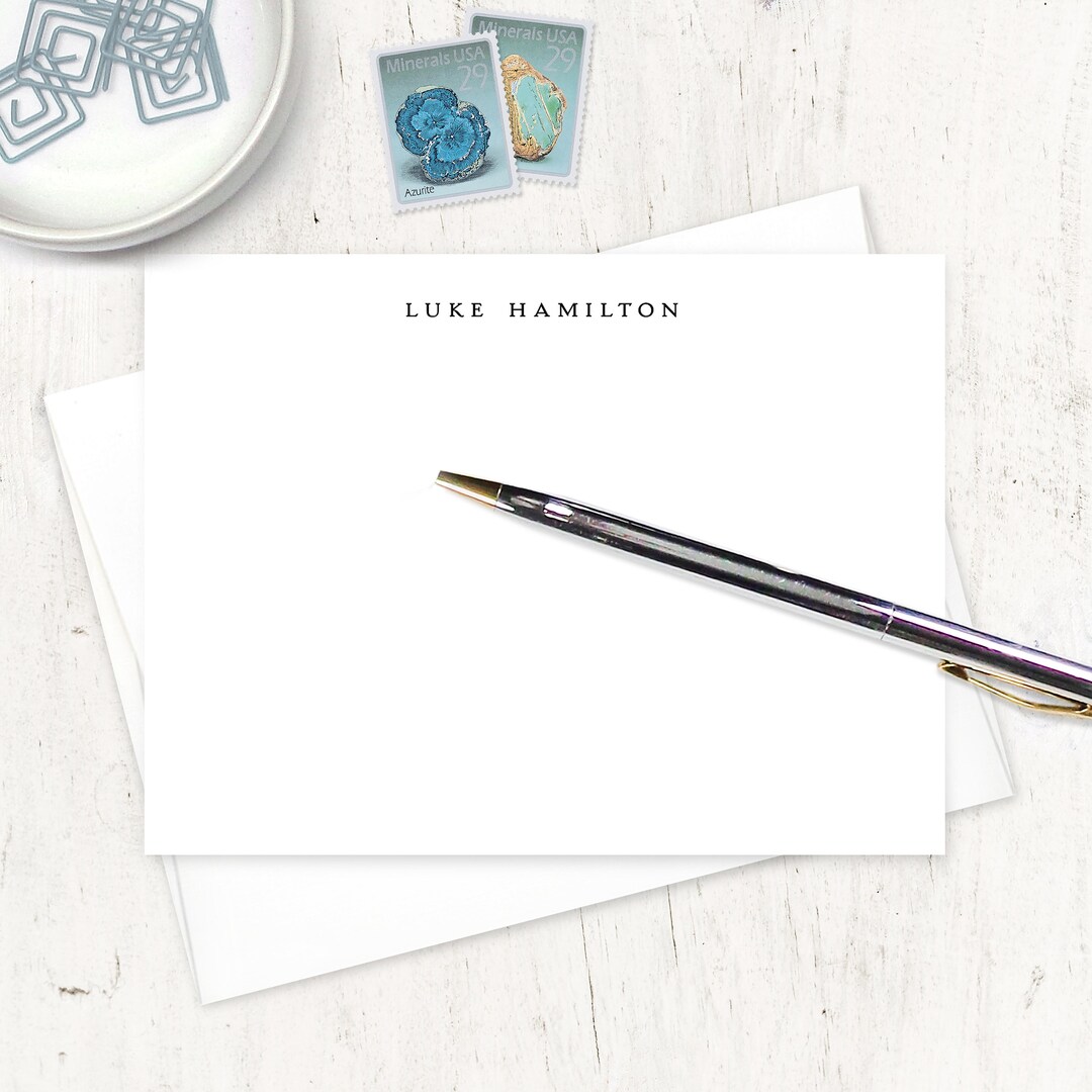 Personalized Note Card Set - PERFECTLY SIMPLE on WHITE - Business ...