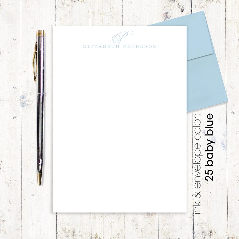 Personalized notePAD CLASSIC MONOGRAM stationery | Etsy