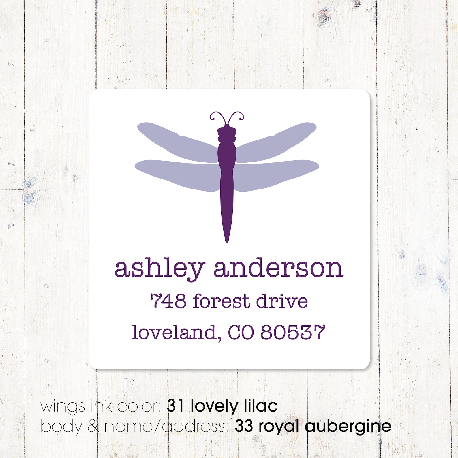 Personalized return address LABEL DRAGONFLY label sticker | Etsy