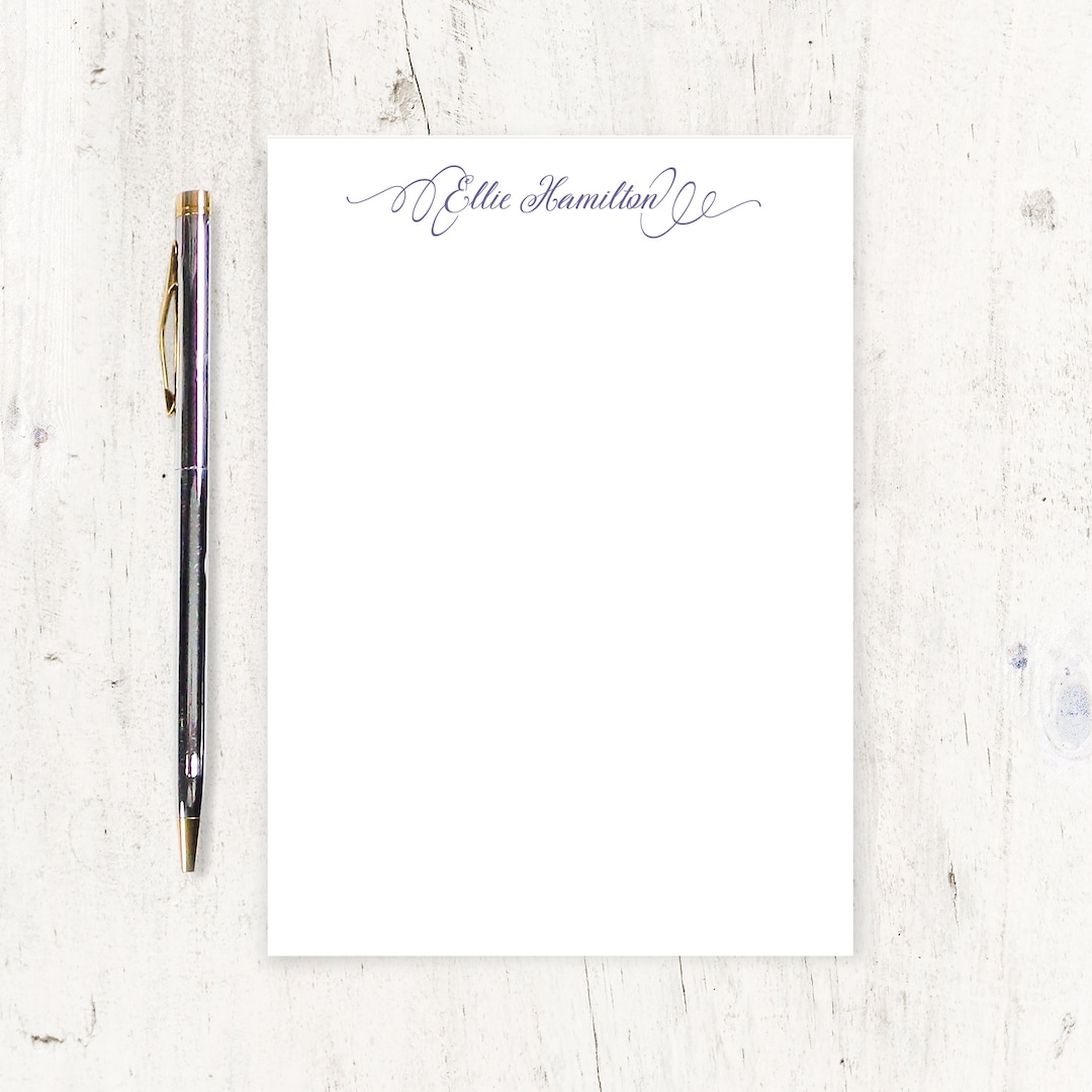 Personalized Notepad - PERFECTLY ELEGANT - Feminine Stationery - Letter ...