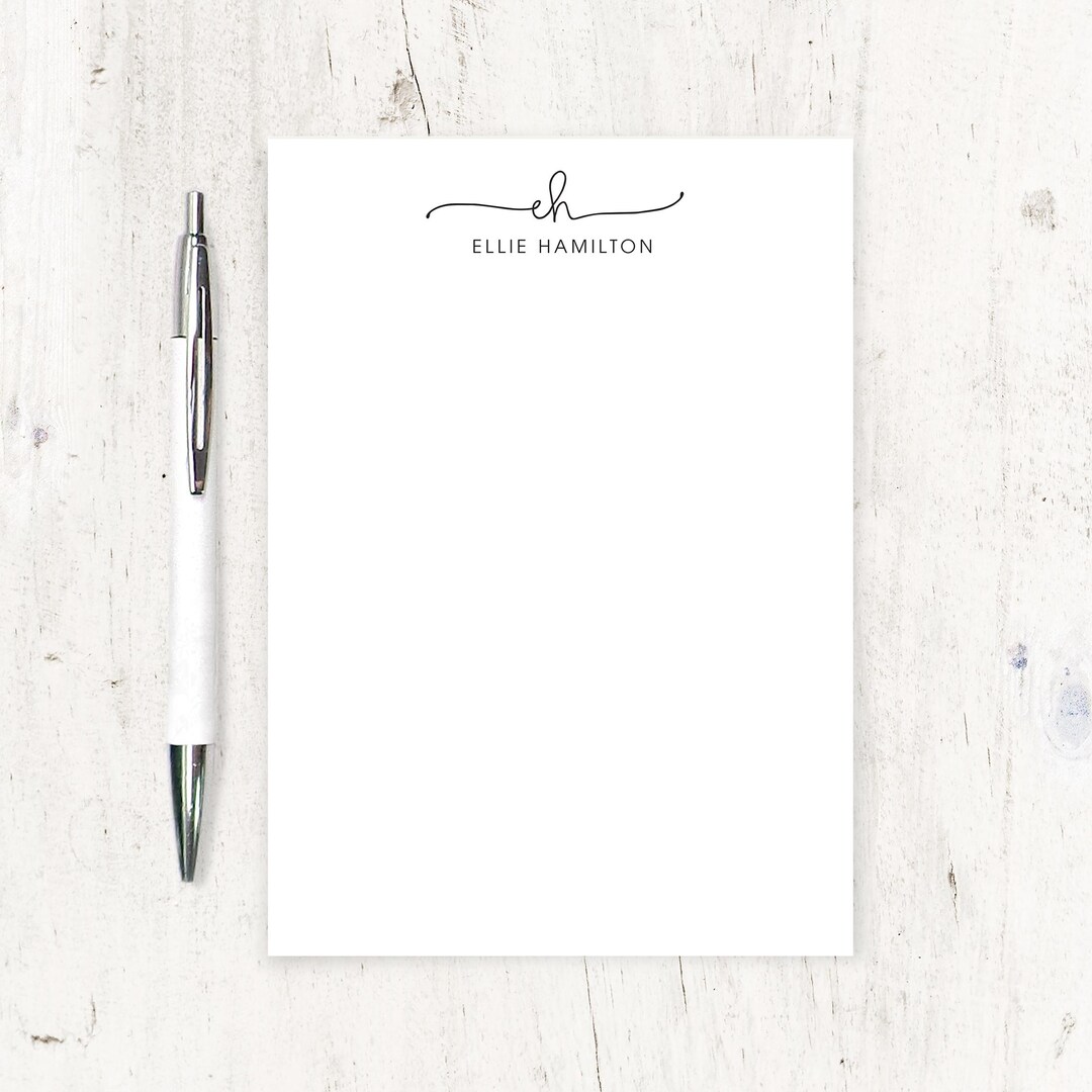 Personalized Notepad - MONOGRAM PERFECTLY CHARMING - Feminine ...