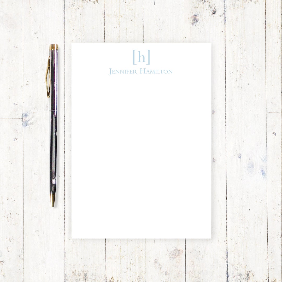 Personalized Notepad SIMPLY CLASSIC MONOGRAM Classy - Etsy