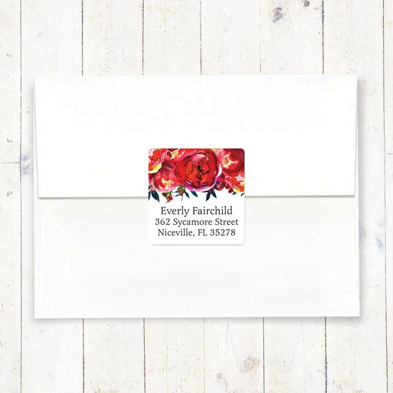 Personalized Return Address LABEL CRIMSON and NAVY - Etsy UK