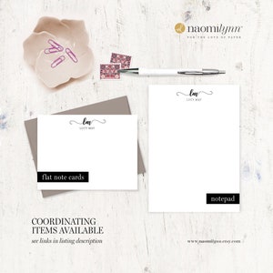 Personalized Note Card Set - LUCY MONOGRAM - Girls Stationery Cursive ...