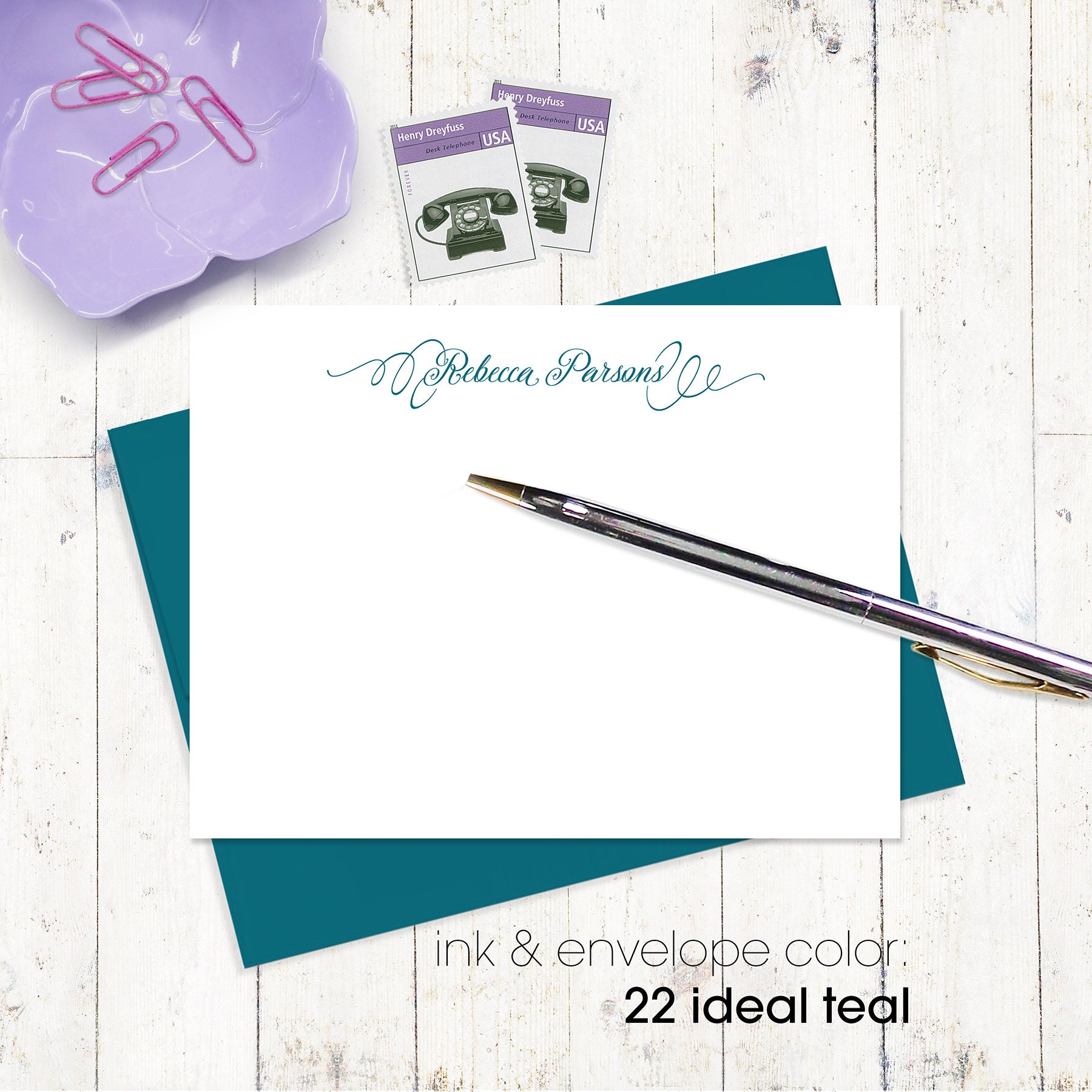 Personalized note card set PERFECTLY ELEGANT set of 12 | Etsy