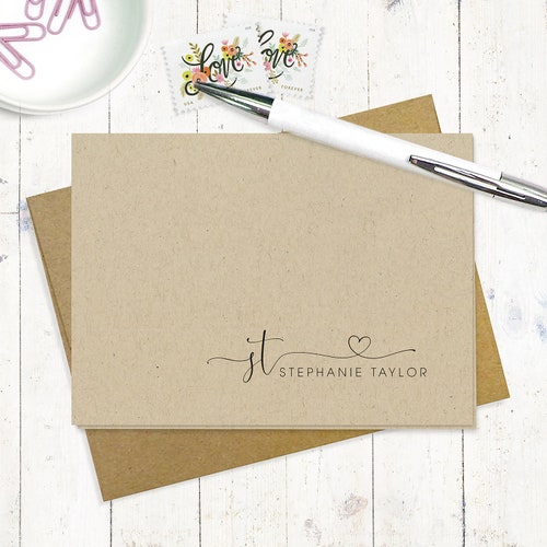 Victorian Rose Set of 8 CUSTOM Personalized Flat Note Cards/ - Etsy