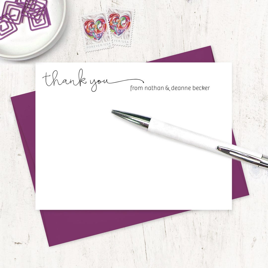 Personalized Note Card Set - HANDWRITING THANK YOU - Fun Stationery ...