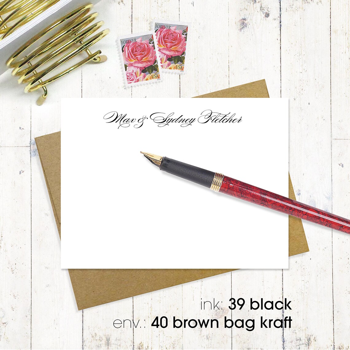 Personalized Note Card Set PERFECTLY BEAUTIFUL Set of 12 | Etsy