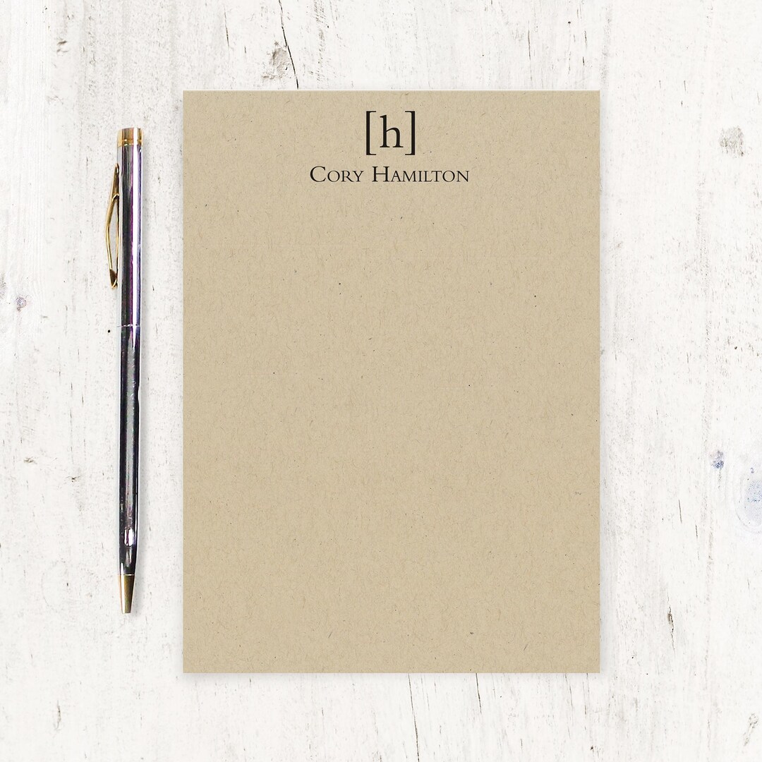 Personalized Notepad - SIMPLY CLASSIC MONOGRAM on Kraft - Musculine ...