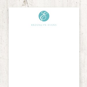 Personalized Notepad - ROUND SCRIPT MONOGRAM - Monogrammed Stationery ...