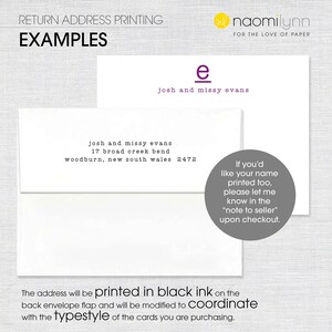Return Address ENVELOPE PRINTING for Envelopes That Accompany Note ...