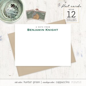 Personalized Note Card Set - COPPERPLATE a Note From - Modern Mens ...