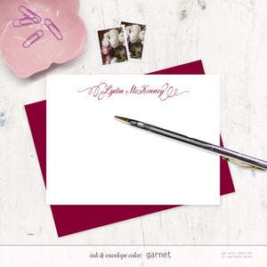 Personalized Note Card Set - PERFECTLY ELEGANT - Feminine Stationery ...