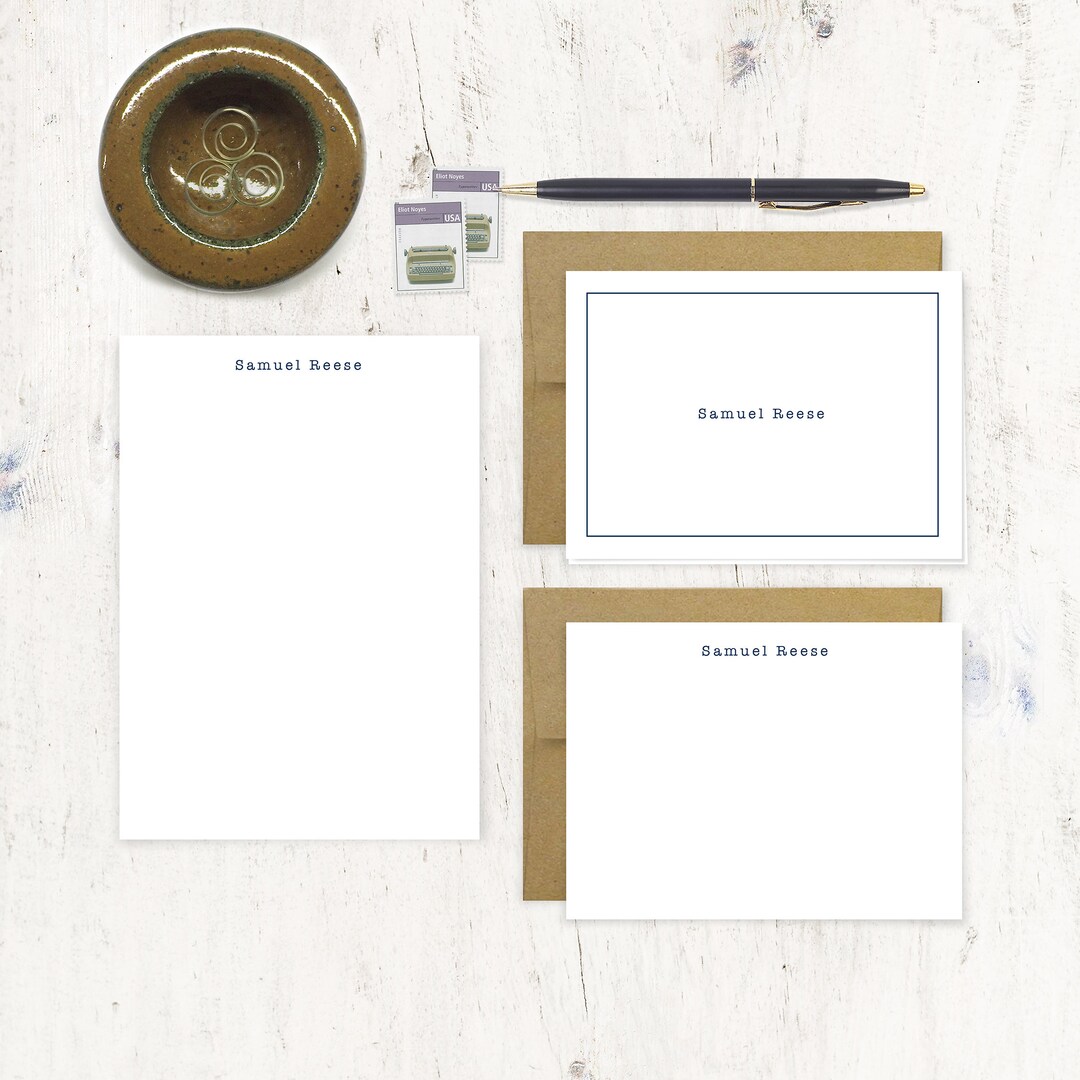 Complete Personalized Stationery Set PERFECTLY TYPEWRITTEN Modern ...