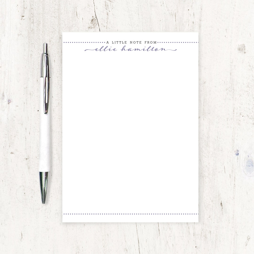 Personalized Notepad - LITTLE NOTE FROM Dotted Line - Office Stationery ...
