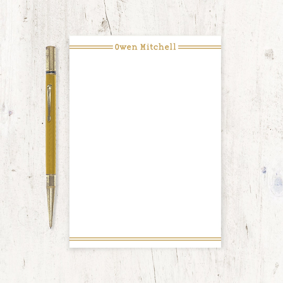 Personalized Notepad - DOUBLE LINES - Stationery - Stationary - Letter ...