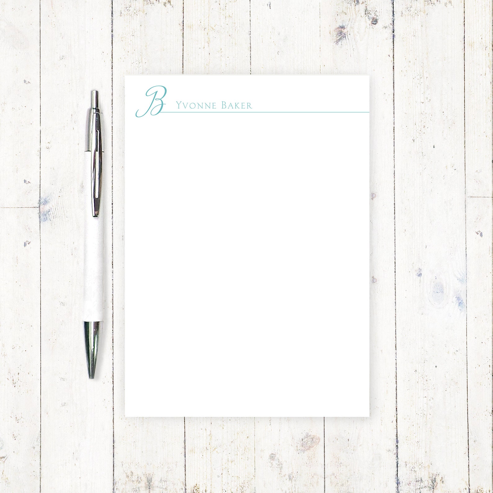 Personalized Notepad CURSIVE INITIAL Monogram Classic - Etsy