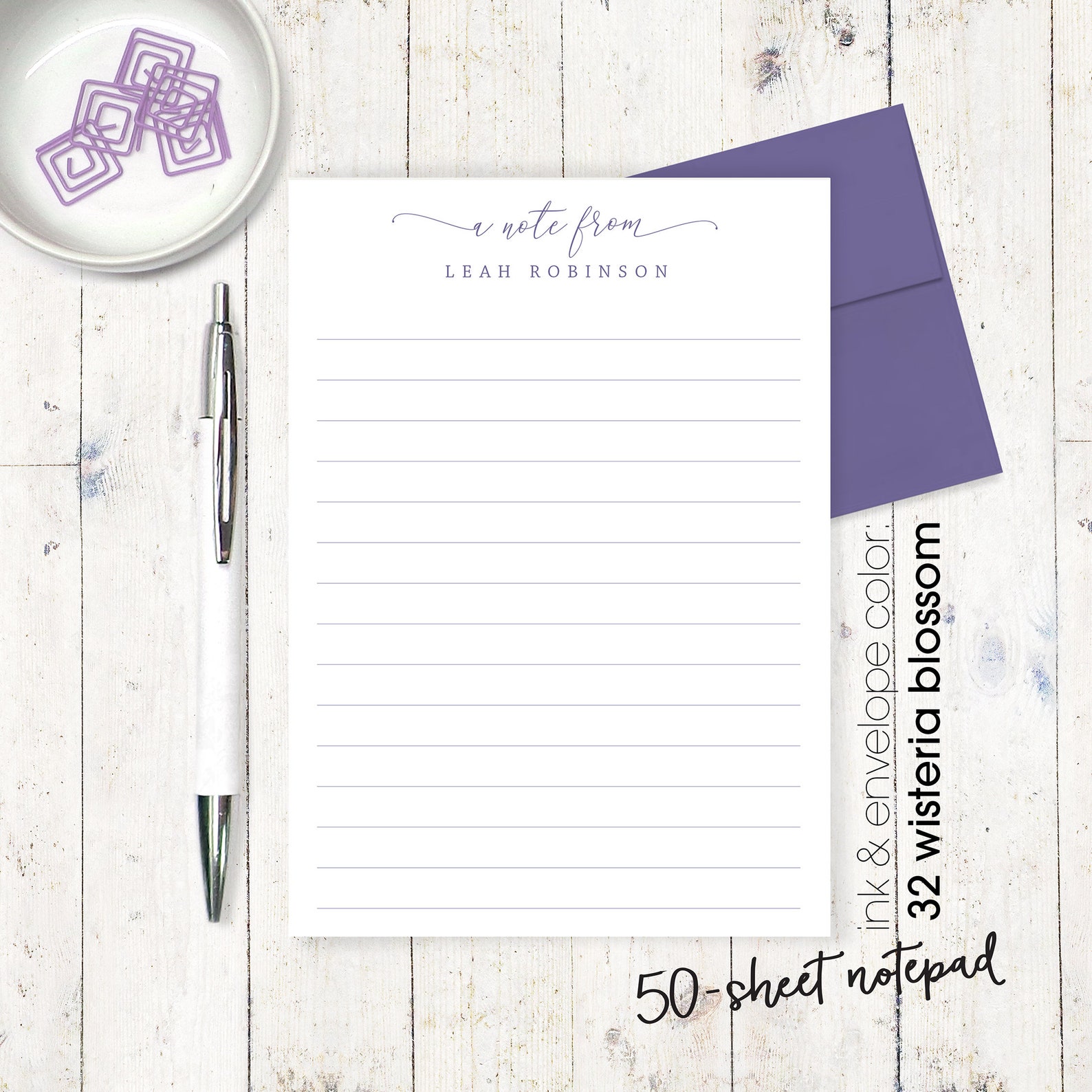 Personalized Notepad CLASSY a NOTE FROM Modern Social - Etsy