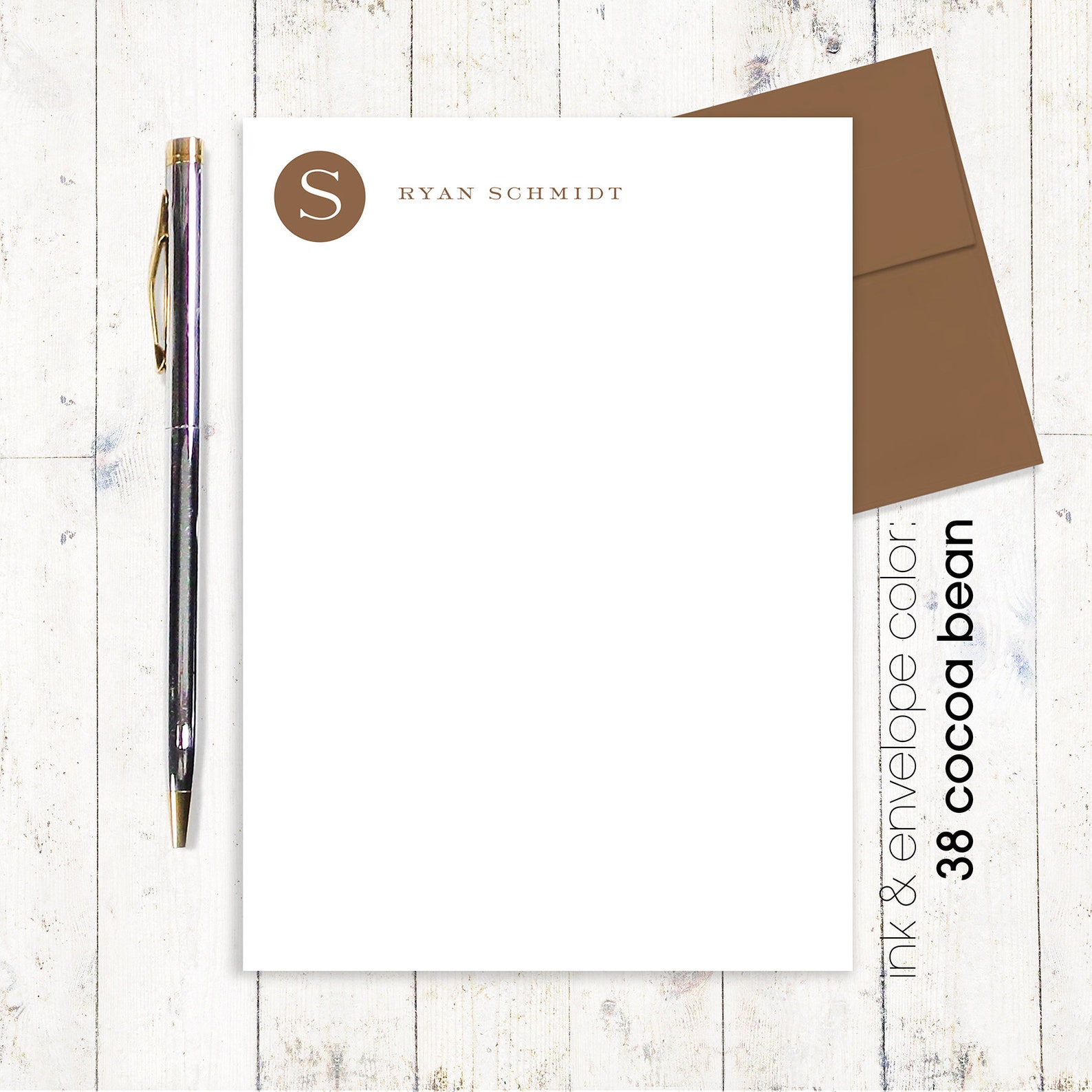 Personalized Notepad CIRCLE MONOGRAM Stationery | Etsy