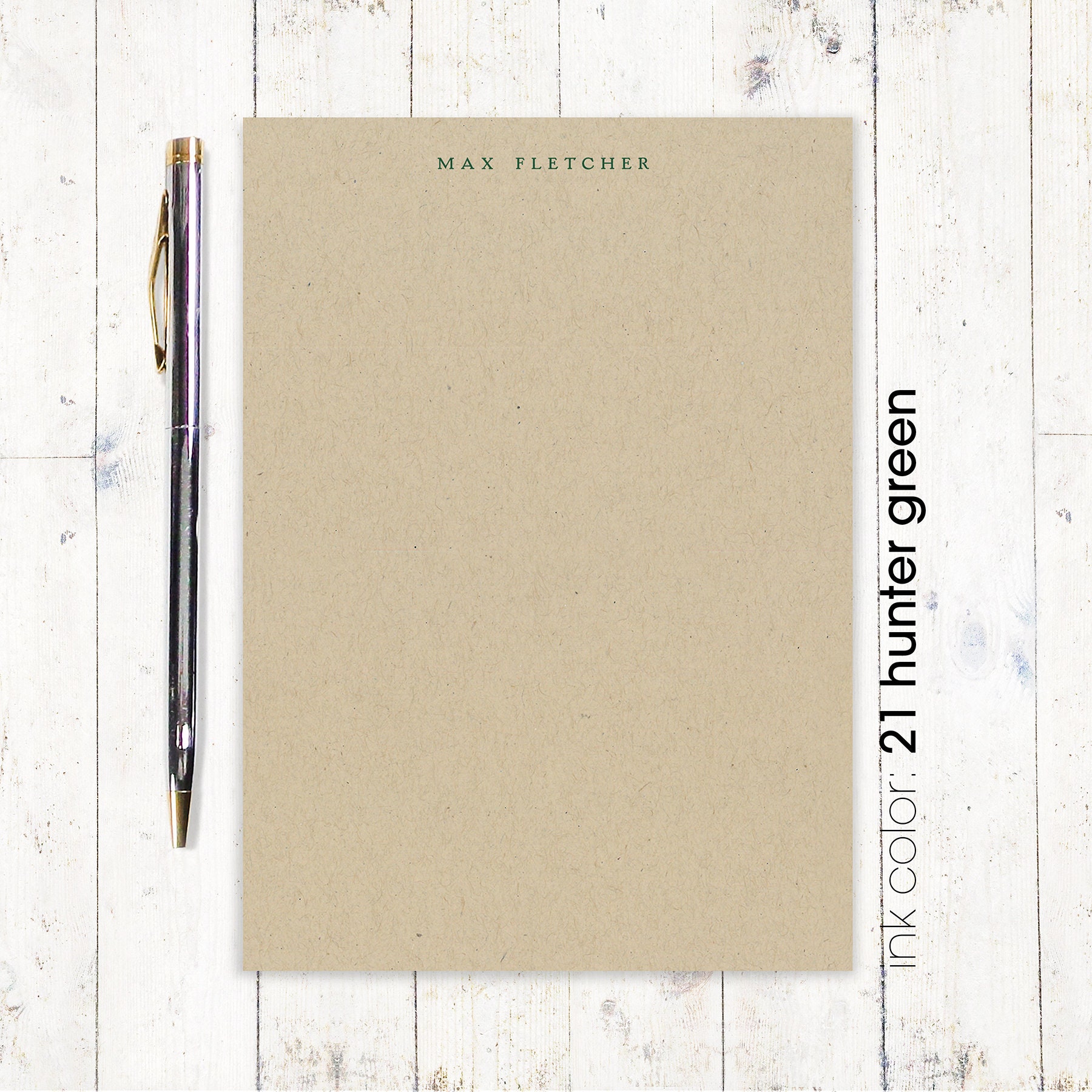 Personalized Notepad PERFECTLY SIMPLE on KRAFT Modern | Etsy