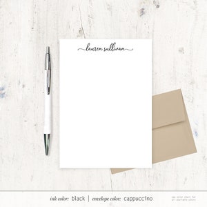 Personalized Notepad - DELIGHTFUL SCRIPT - Feminine Stationery Cute ...