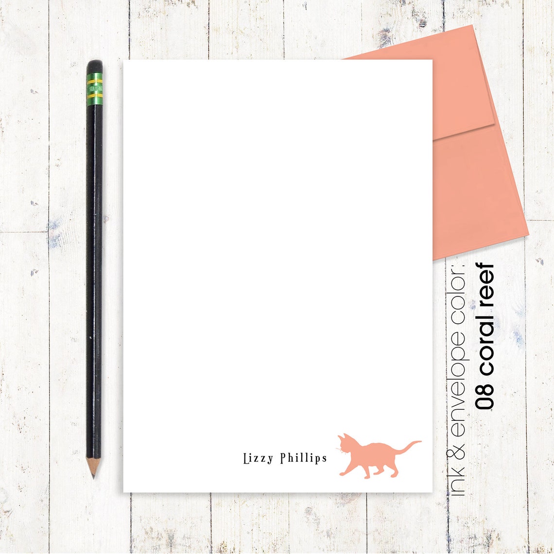 Personalized Notepad KITTEN Kitty Stationary Cat Lover | Etsy