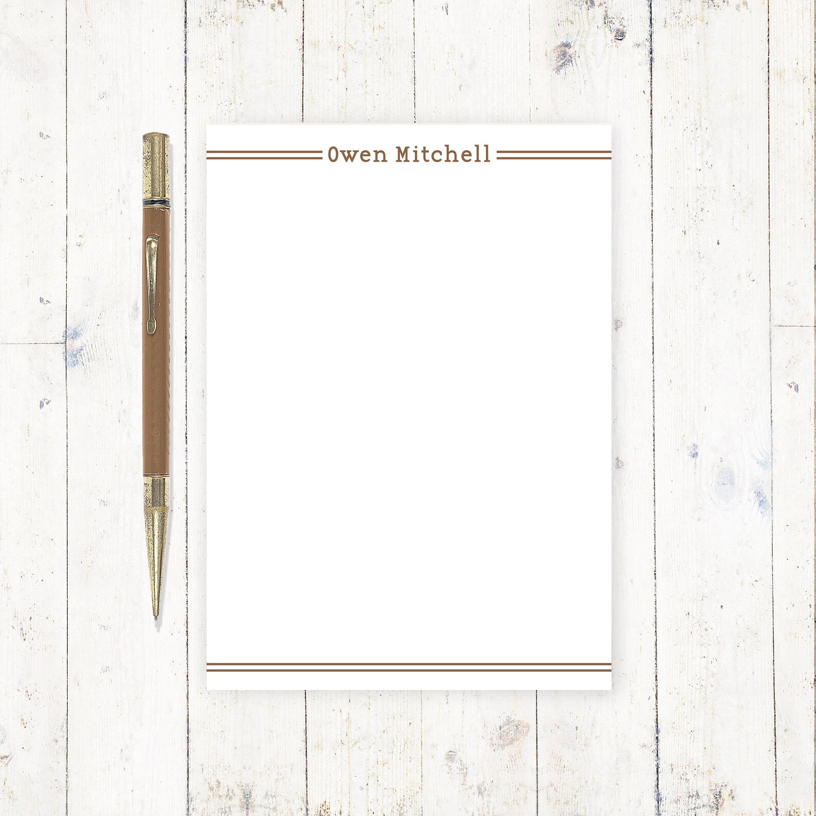 Personalized Notepad DOUBLE LINES Stationery Stationary - Etsy