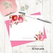 Personalized Note Card Set PINK PEONIES WATERCOLOR Flowers - Etsy