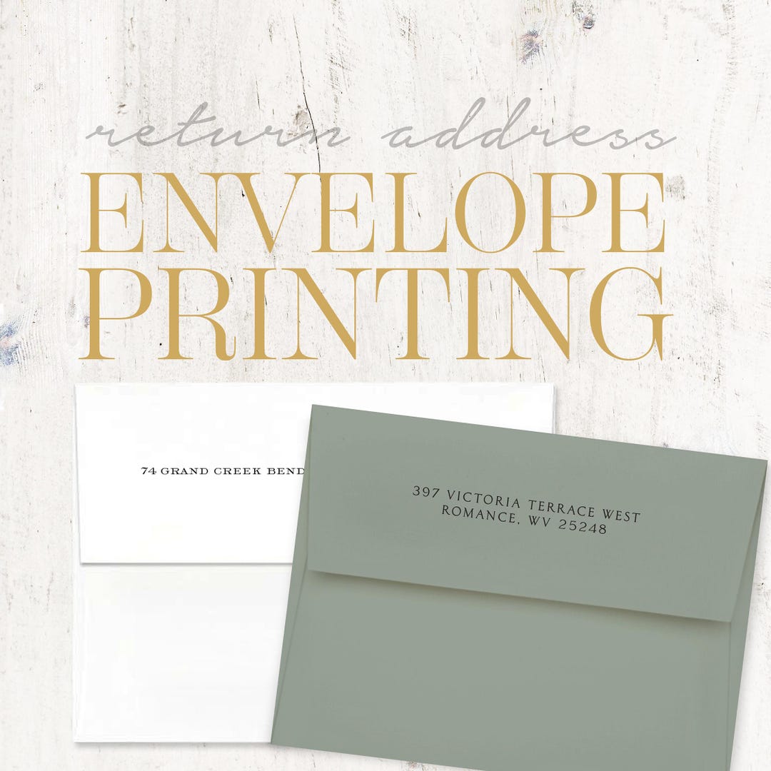 Return Address ENVELOPE PRINTING for Envelopes That Accompany Note ...