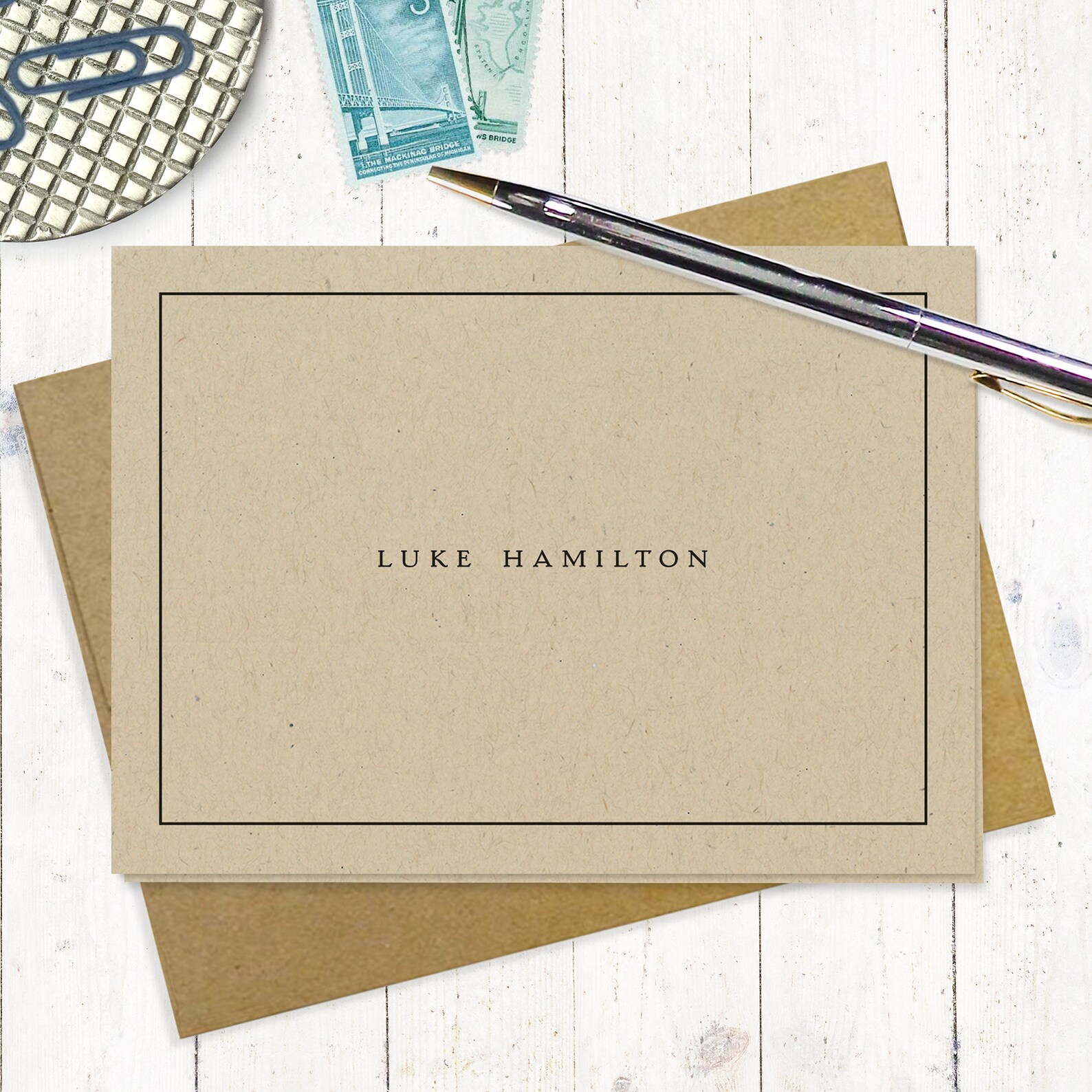 Complete Personalized Stationery Set PERFECTLY SIMPLE on KRAFT Custom ...