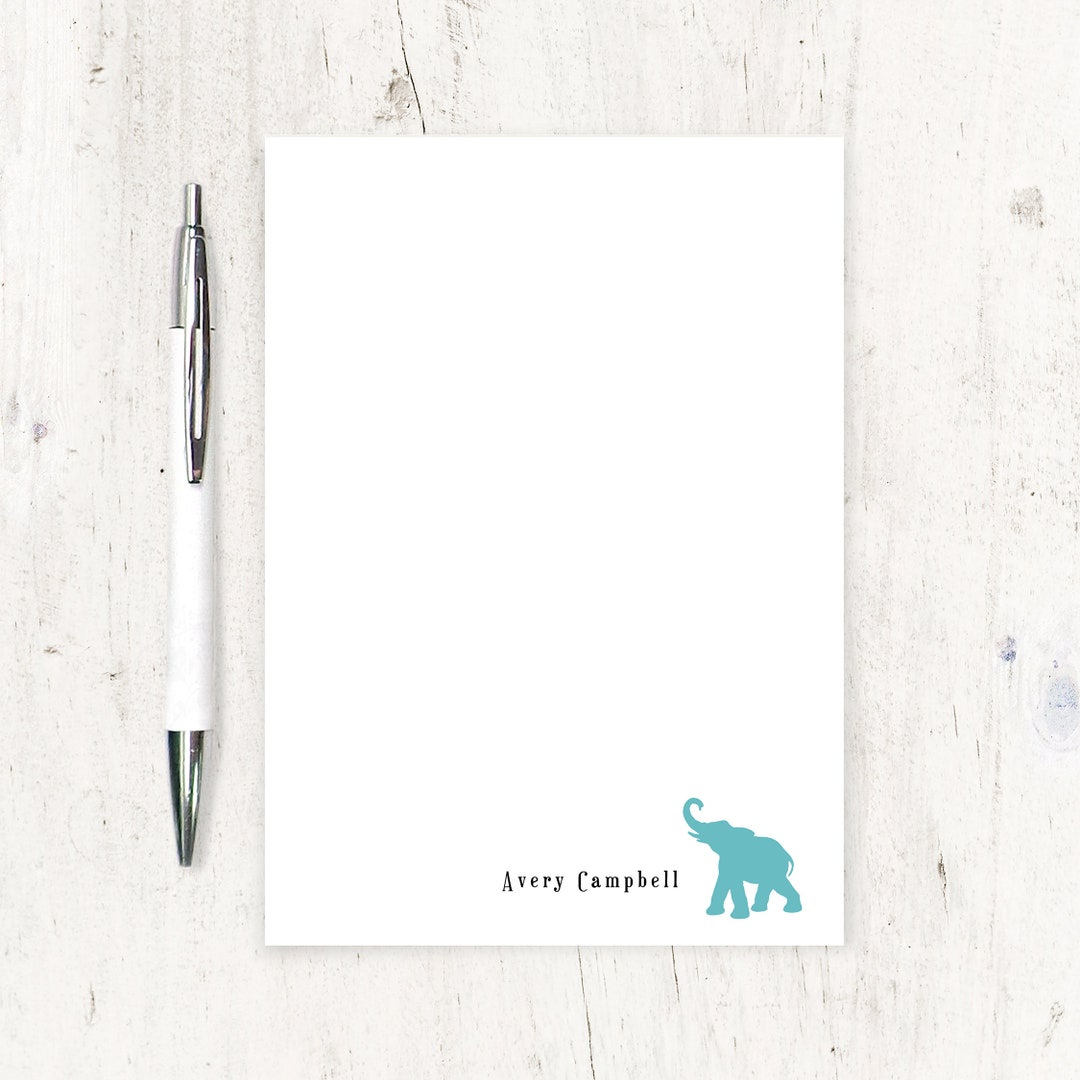 Personalized Notepad - ELEPHANT - Stationery - Stationary - Animal ...